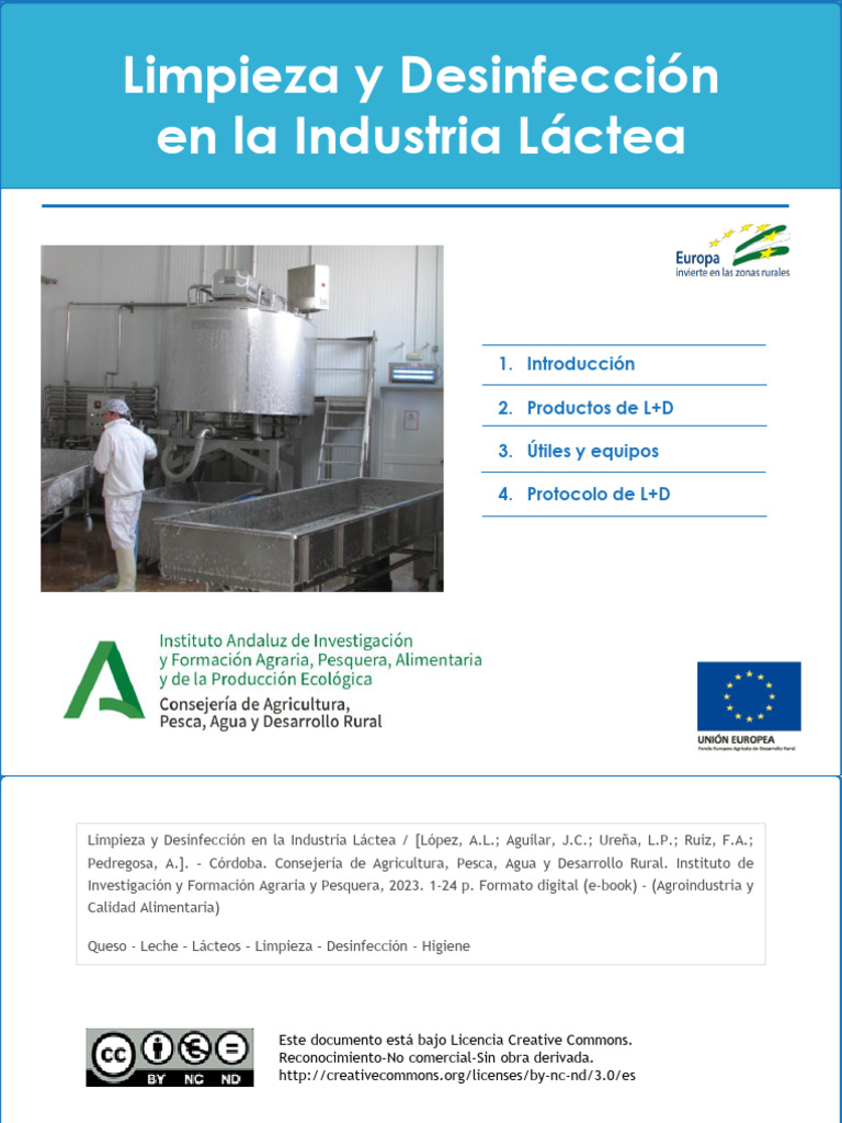 Limpieza y Desinfeccion en La Industria Lactea | PDF | Agua | Leche
