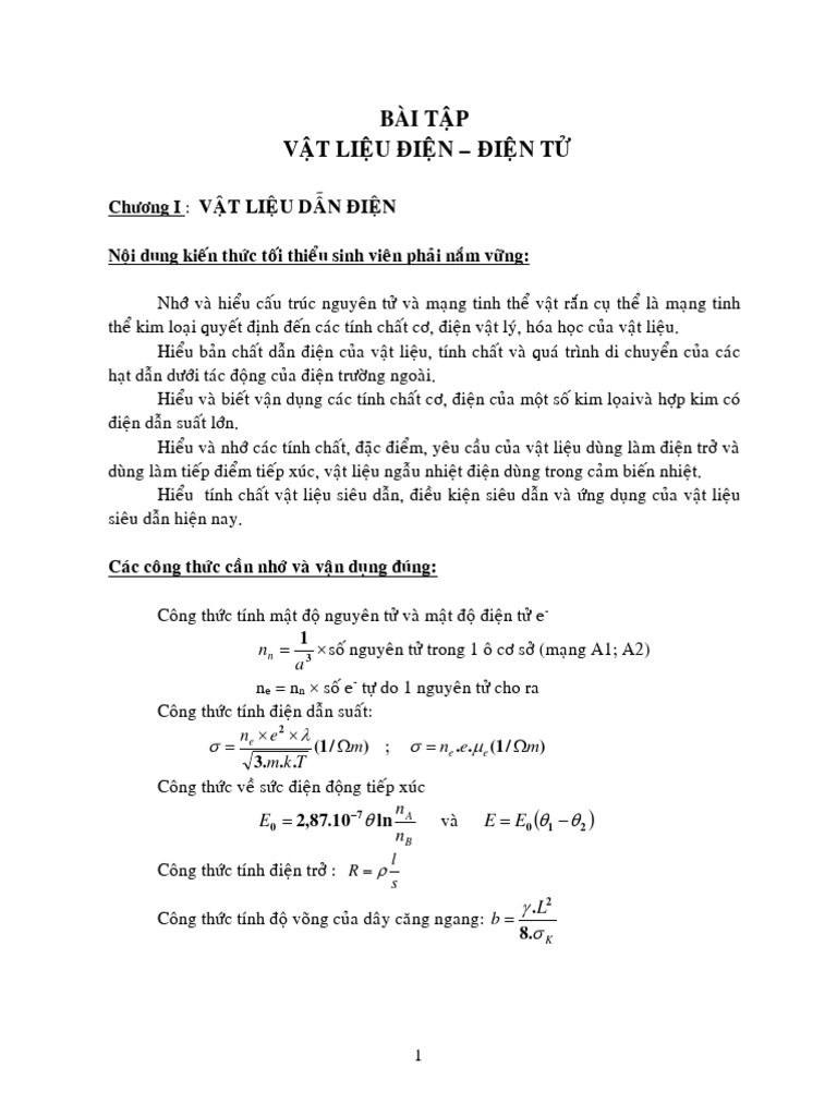 Bai Tap Vat Lieu Dien-Dien Tu | PDF