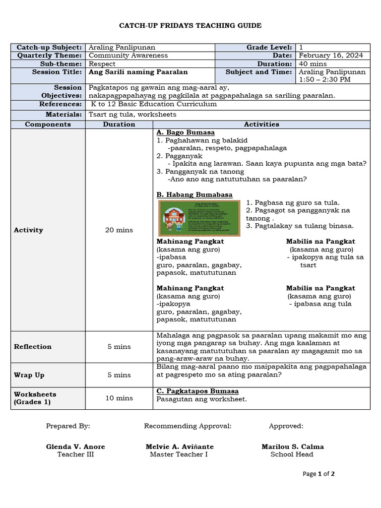 Teaching Guide AP Peace Education Feb 16 2024 | PDF