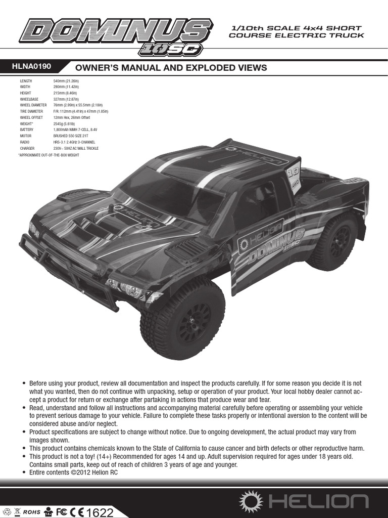 Helion Dominus 10SC Manual | PDF | Battery Charger | Gear
