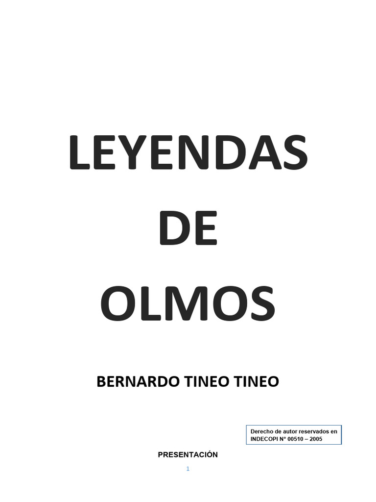 LEYENDAS DE OLMOS | PDF