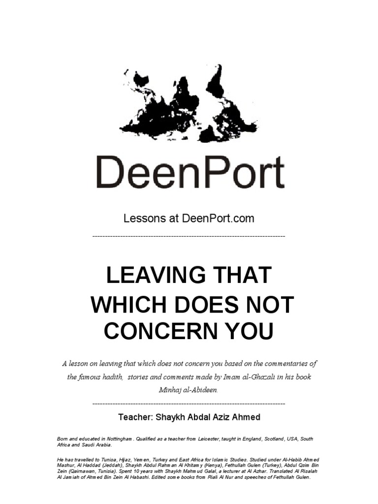 Importance of Leaving What Doesn't Concern You | PDF