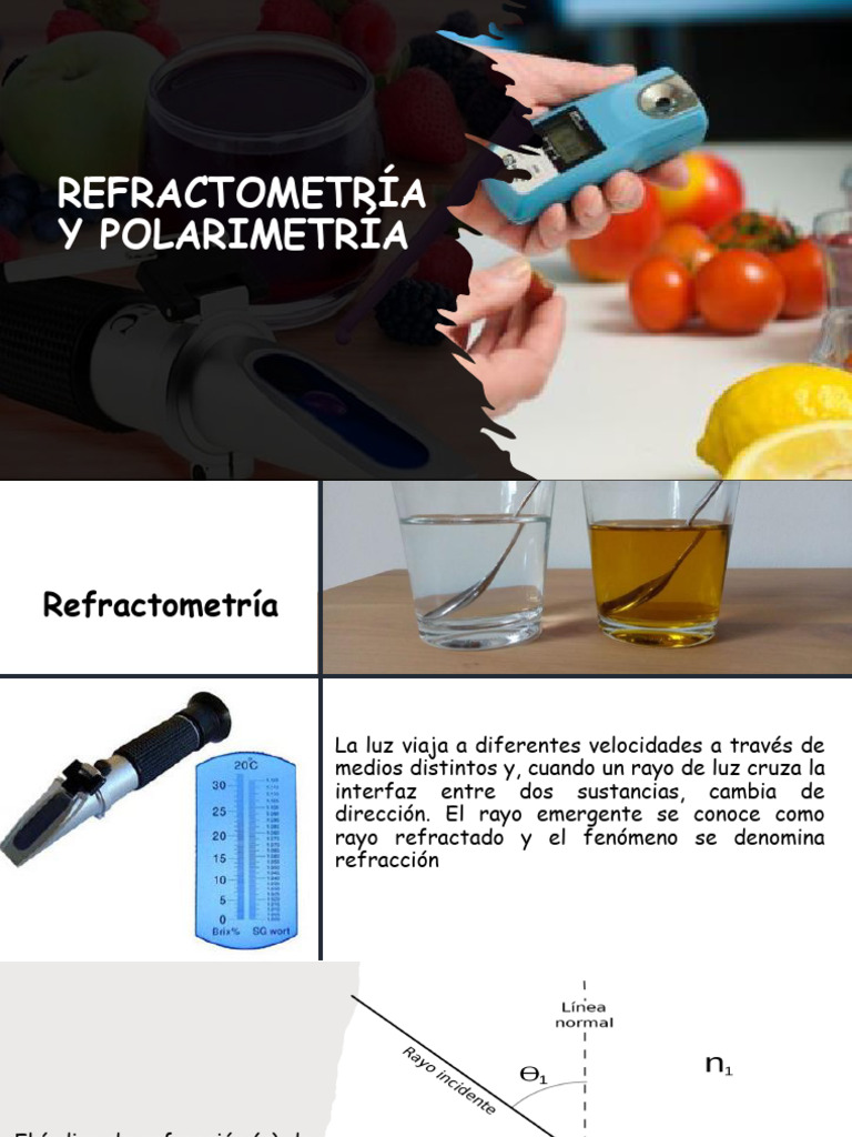 Refractometría y Polarimetría | PDF | Refracción | Índice de refracción