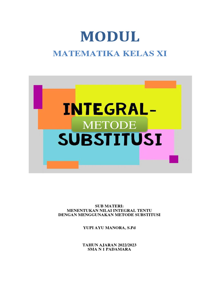 Integral Tentu Metode Substitusi | PDF | Sains & Matematika | Komputer