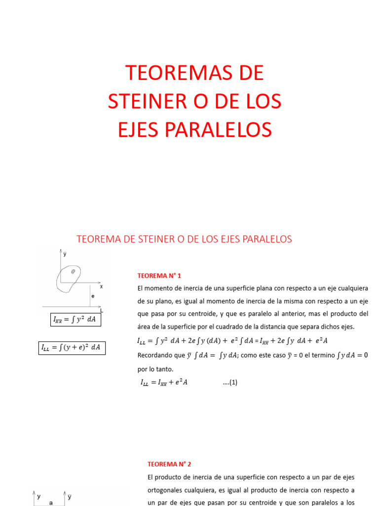 Teorema de Steiner o de Ejes Paralelos | PDF | Masa | Ecuaciones