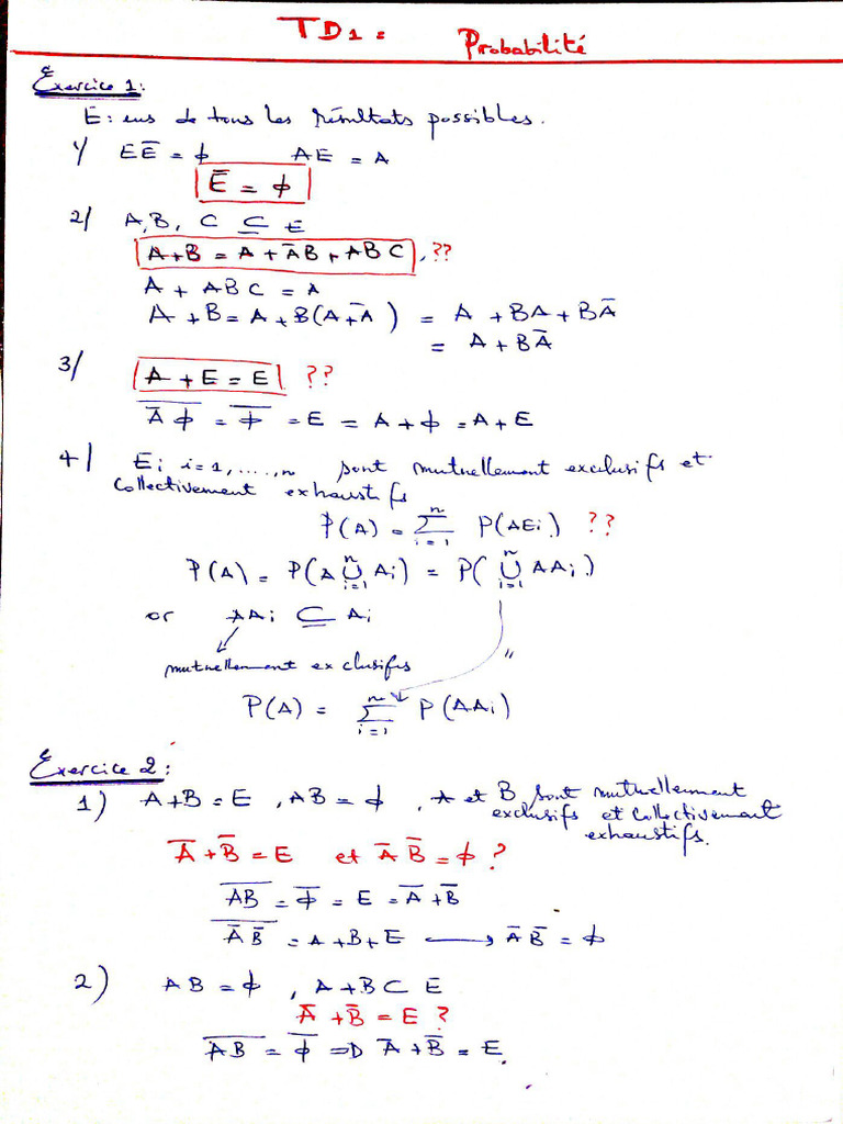 Proba TD Corrigé 2 | PDF