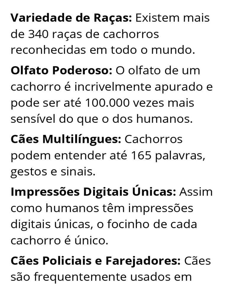 40 Curiosidades Sobre Cães | PDF | Cães | Humano