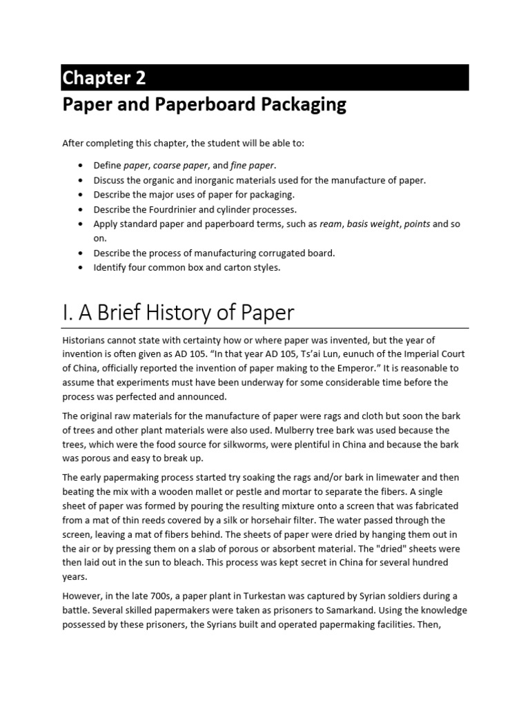 Module 2 - Paper and Paperboard Packaging | PDF | Pulp (Paper) | Paper