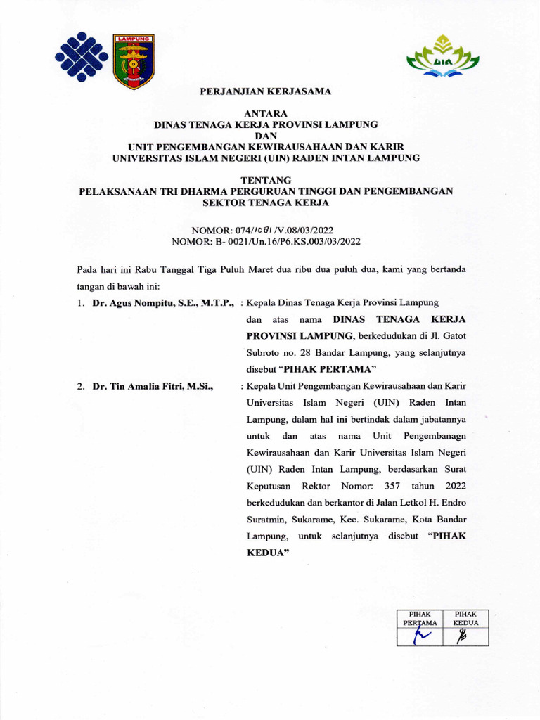 PKS Dinas Tenaga Kerja | PDF