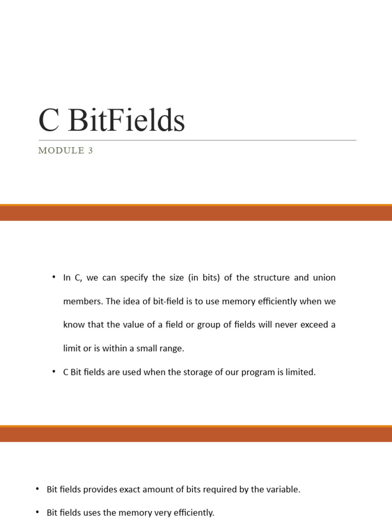 C BitFields | PDF | Integer (Computer Science) | Bit