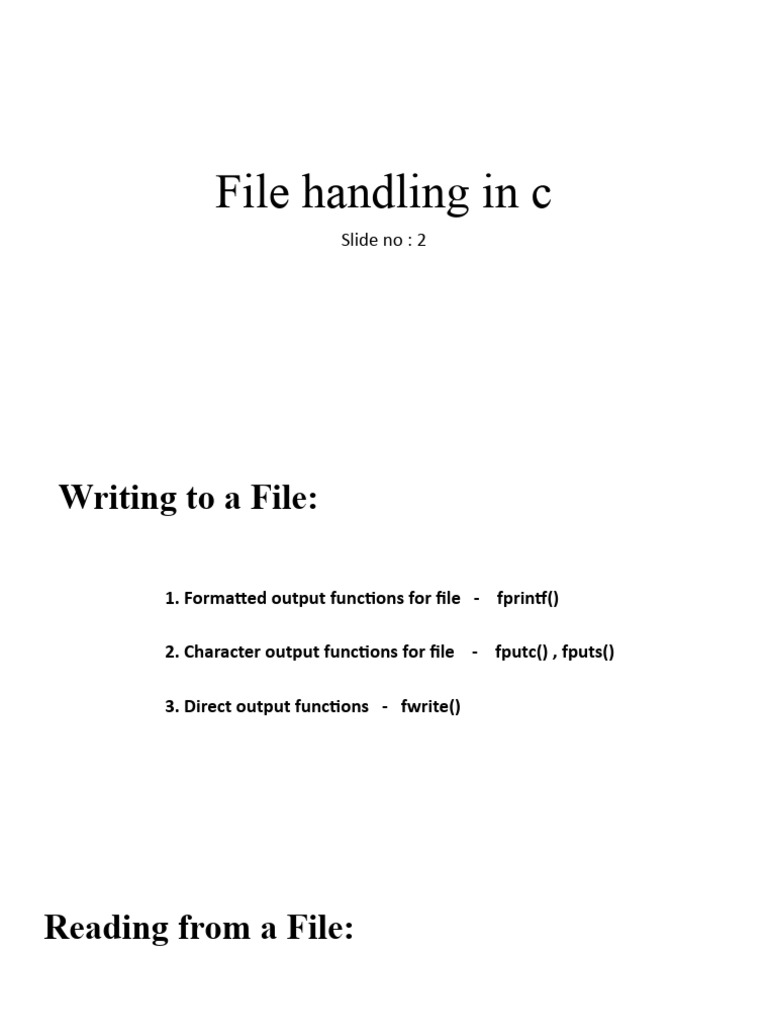 C File Handling Guide | PDF | Pointer (Computer Programming) | Software ...