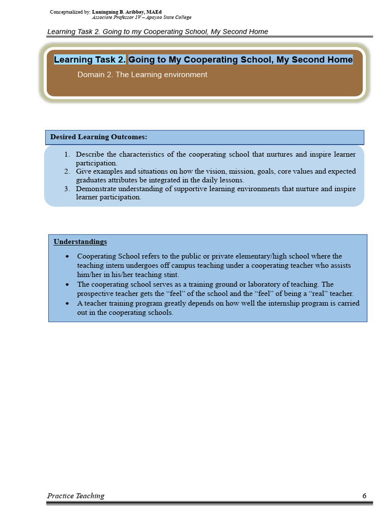 Learning Task 2 | PDF | Learning | Teachers