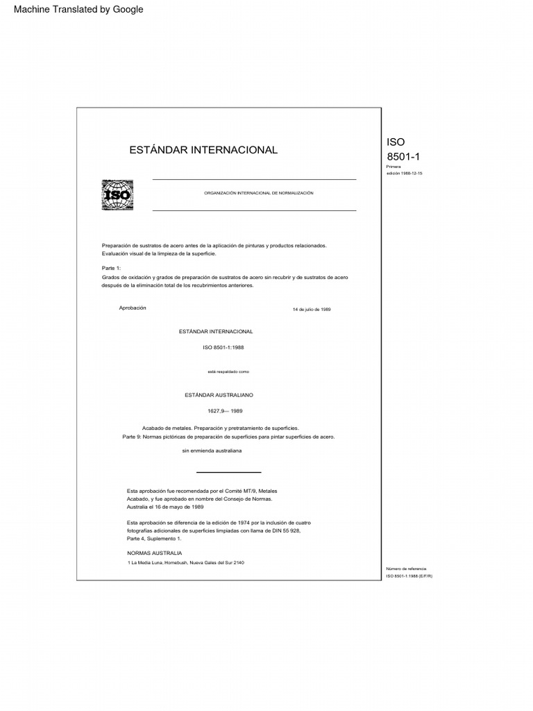 Iso 8501-1 | PDF | Acero | Organización internacional para la ...