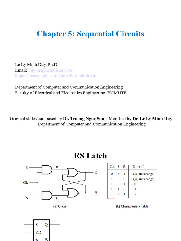 Chapter - 05 - Sequential Circuits | PDF | Electrical Circuits | Digital Electronics