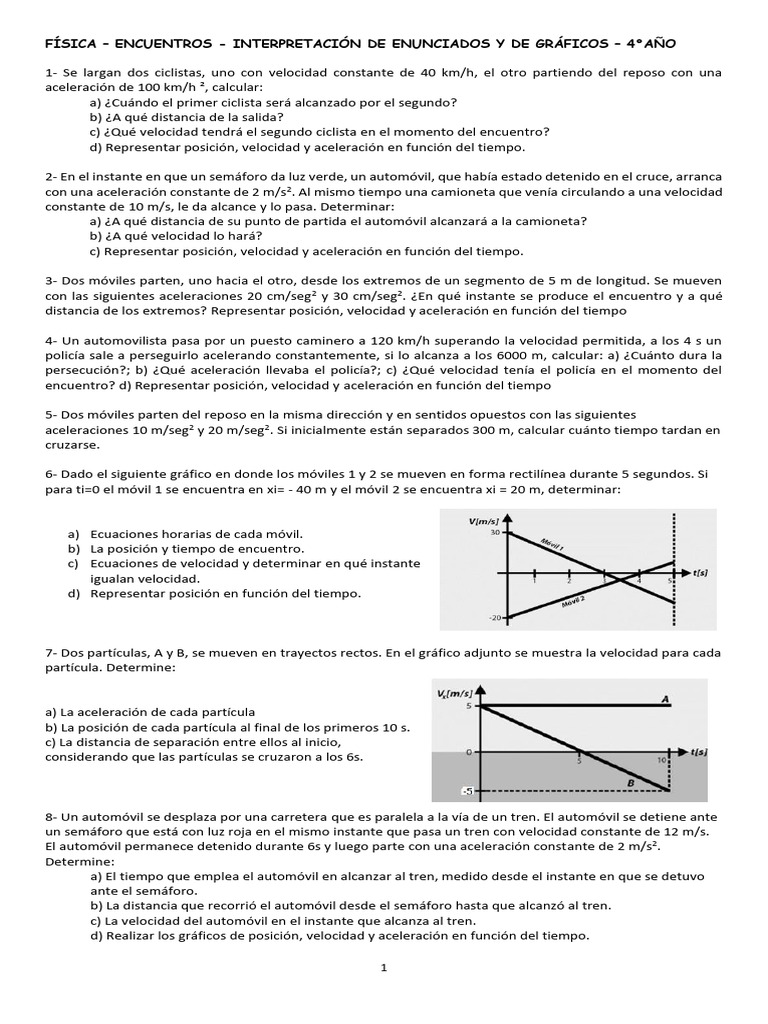 Encuentros MRU MRUVHorizontal CL Y TV | PDF | Velocidad | Aceleración