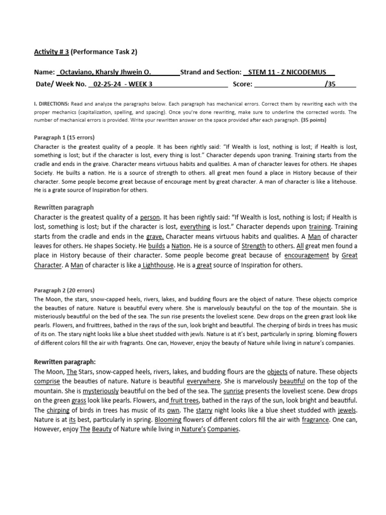 Activity # 3 (Performance Task 2) | PDF