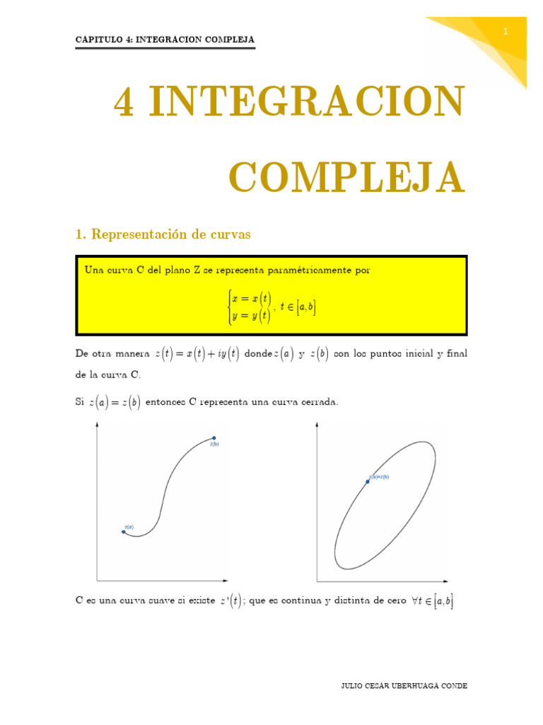 Integración Compleja: Curvas y Cálculos | PDF | Integral | Curva