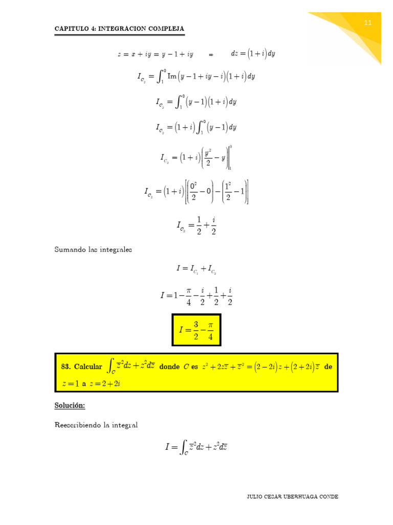 Integración Compleja: Teoremas y Ejemplos | PDF | Integral | Análisis