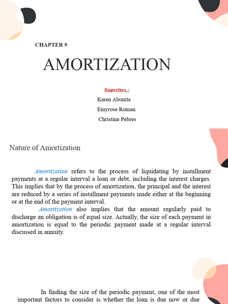 Amortization (Math of Investment) | PDF | Debt | Present Value