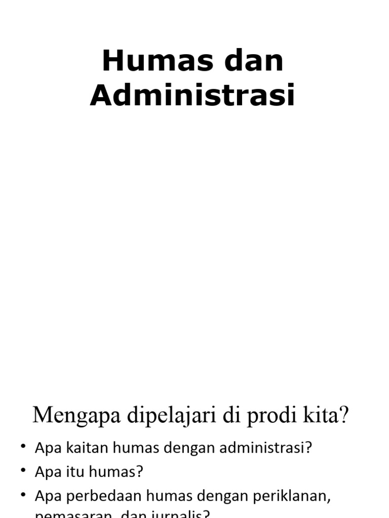 Pengertian Humas Dan Administrasi | PDF | Karier & Perkembangan | Bisnis