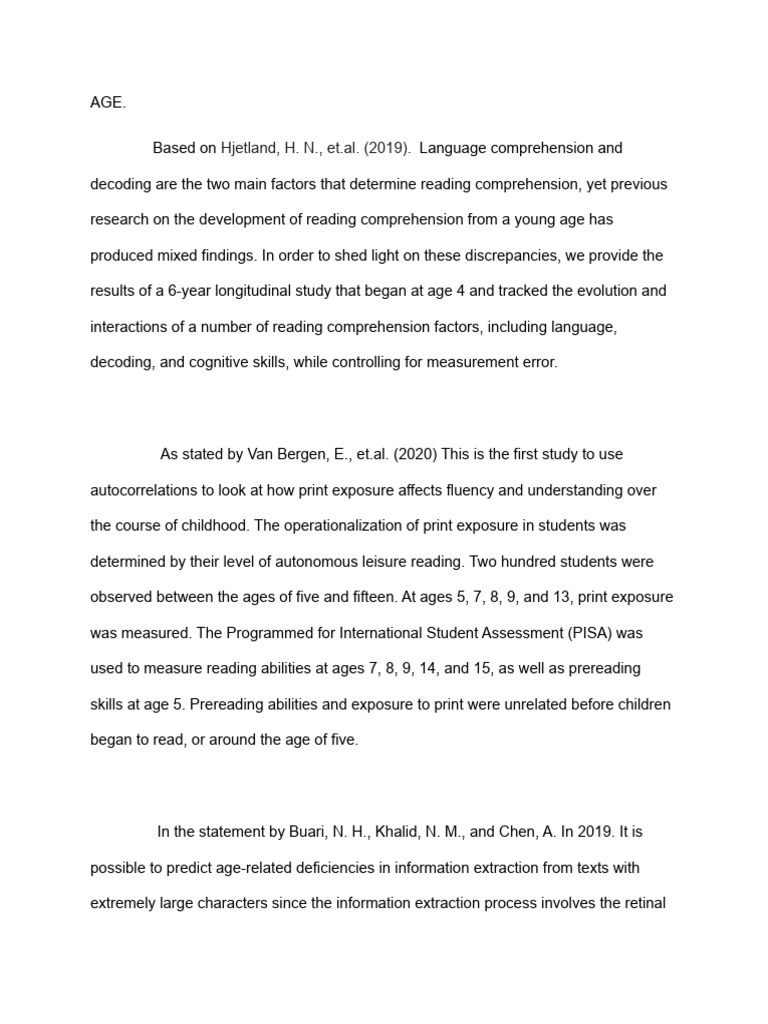 RRL Age | PDF | Reading Comprehension | Gender Studies RRL Age | PDF | Reading Comprehension | Gender Studies