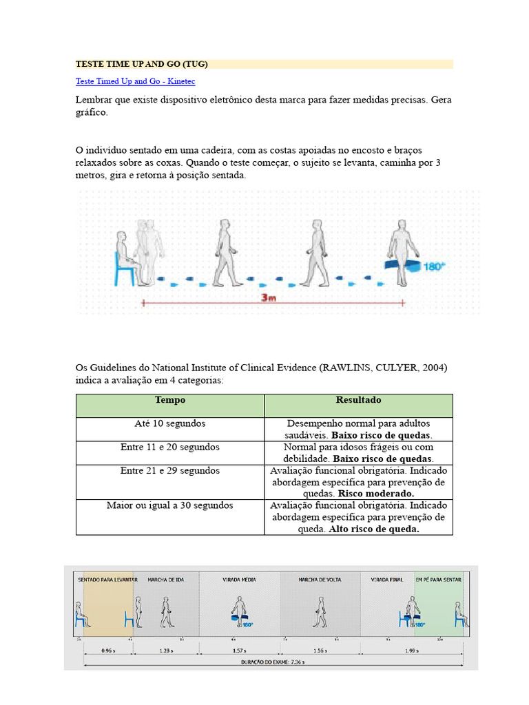 Teste Time Up and Go | Download grátis PDF | Tempo | Causas de morte