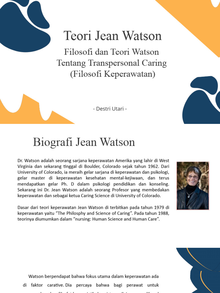 Teori Jean Watson-Destri Utari | PDF