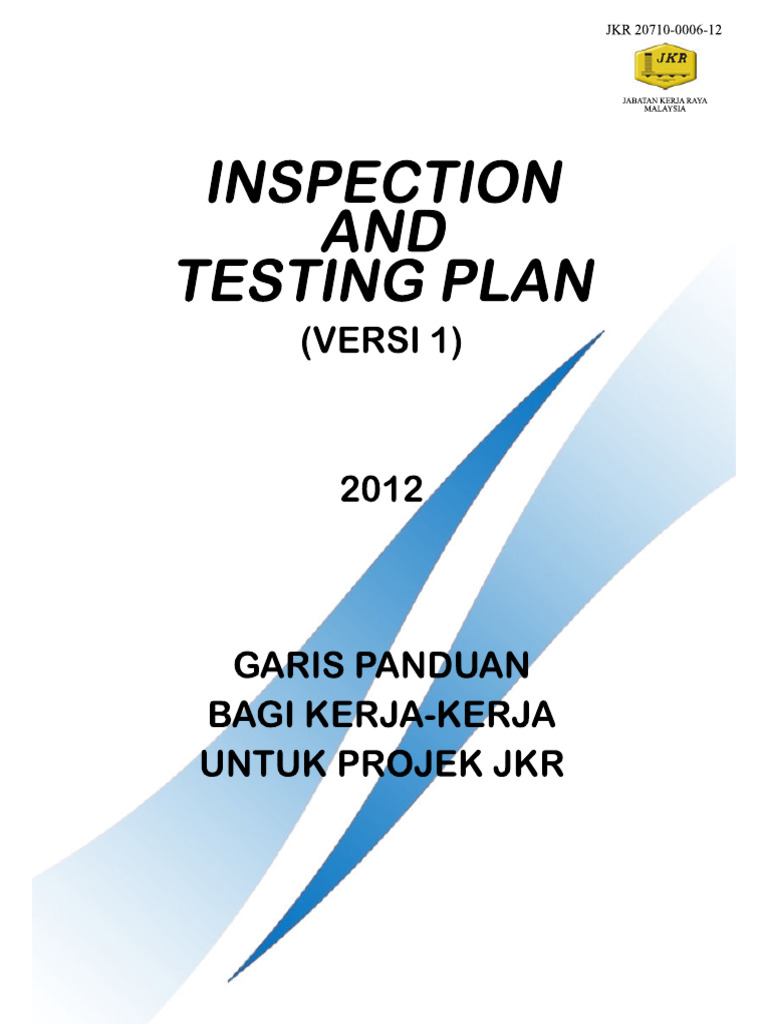 JKR Inspection & Testing Plan 2024 | PDF | Road Surface | Materials