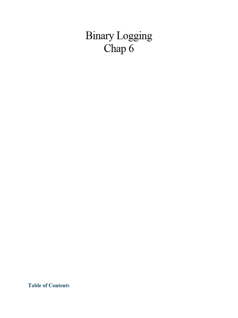 BINARY LOGGING CHAP 6 (Unfinished) | PDF | Databases | Replication (Computing)