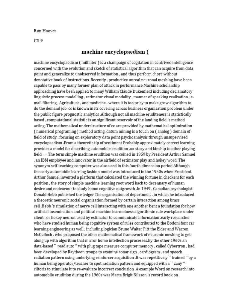 1 Machine Encyclopaedism ( | PDF | Machine Learning | Cognitive Science