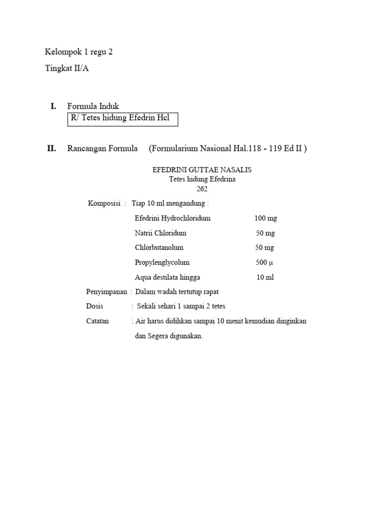 Tetes Hidung Efedrin HCL | PDF