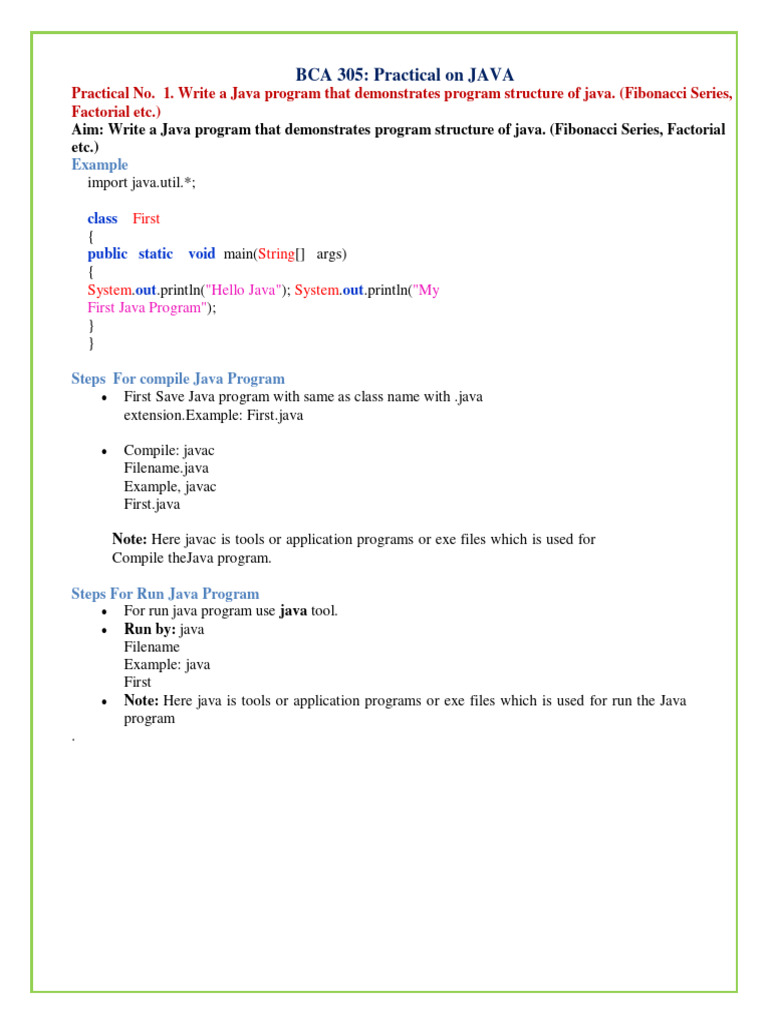Practical Writeup Java 305 1 To 11 | Download Free PDF | Inheritance ...