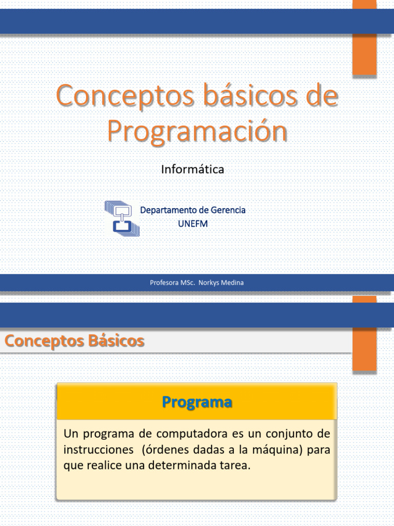 Conceptos Básicos de Programación | PDF | Lenguaje de programación | Programa de computadora