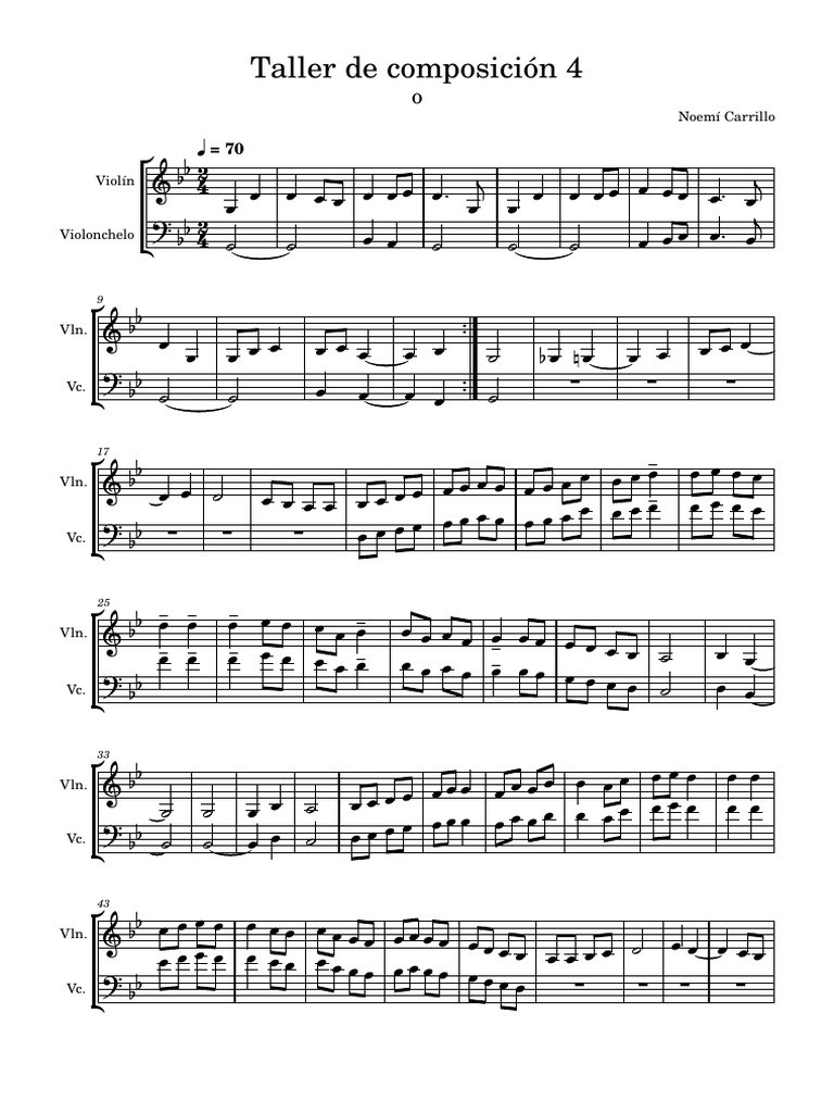 Taller - de - Composición - 4 Violin Chelo SI | PDF | Violin | String ...