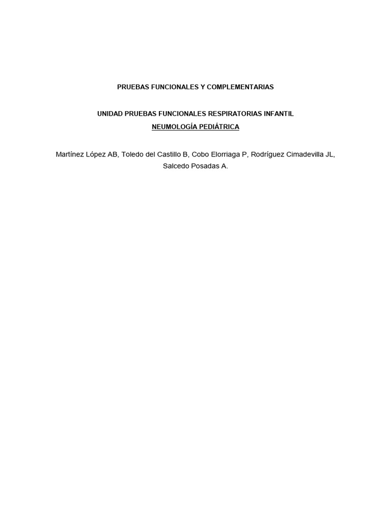 Pruebas Funcionales Complementarias | PDF | Asma | Diagnostico medico