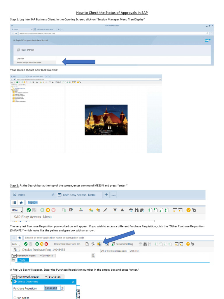 How To Check Approval Status in SAP GUI | PDF