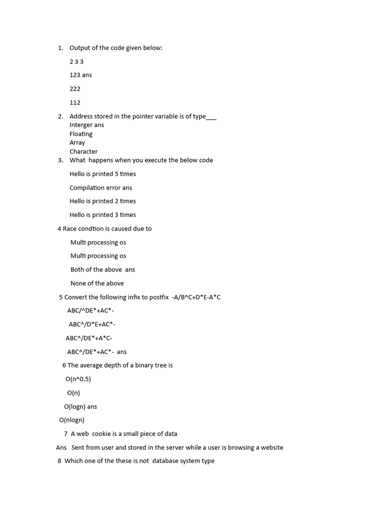 Delta Xmcqs | PDF | Pointer (Computer Programming) | Computer Programming