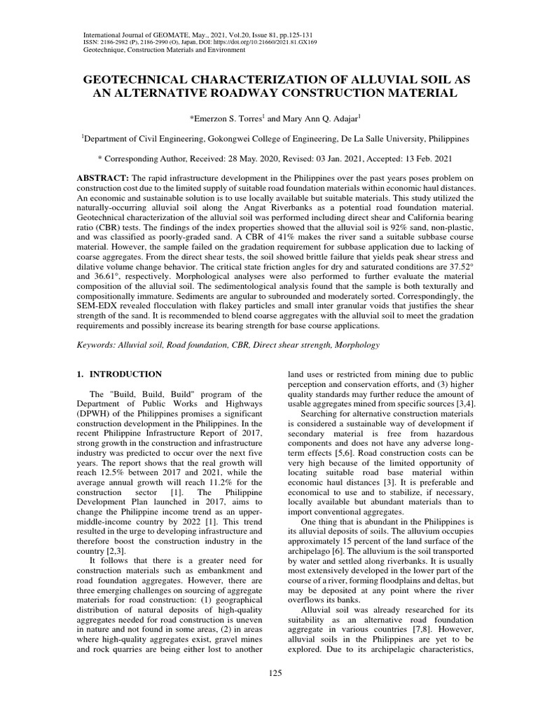 Geotechnical Properties of Alluvial Soil | PDF | Soil | Natural Materials
