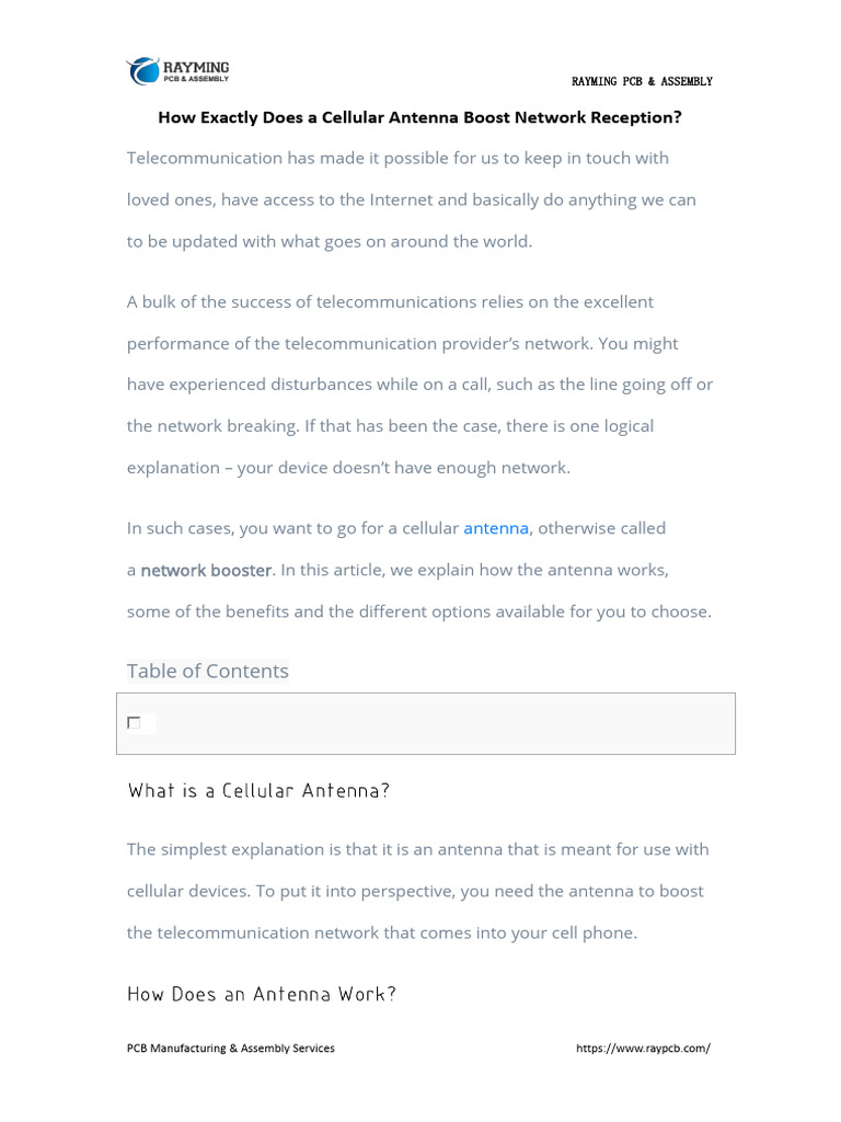 How Exactly Does A Cellular Antenna Boost Network Reception | Download Free PDF | Cellular ...