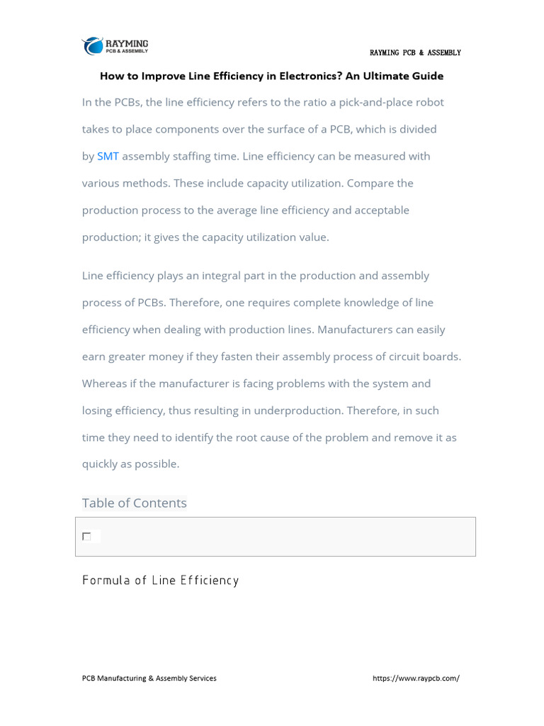 How To Improve Line Efficiency in Electronics An Ultimate Guide. | PDF ...