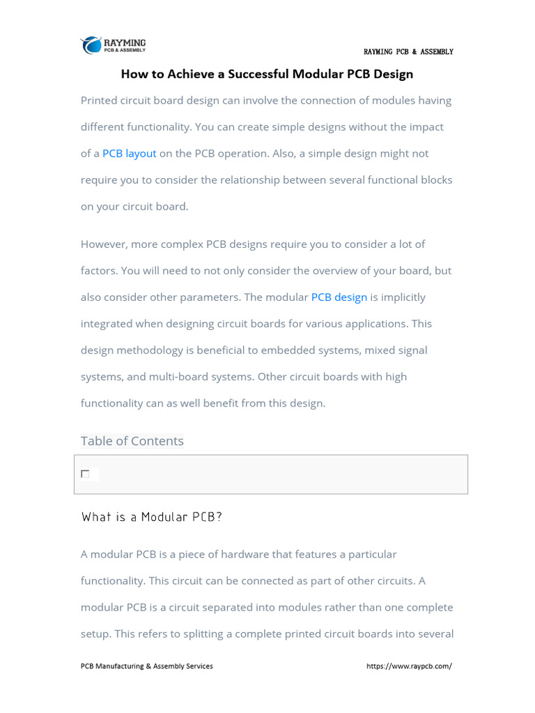 How To Achieve A Successful Modular PCB Design | PDF | Printed Circuit ...