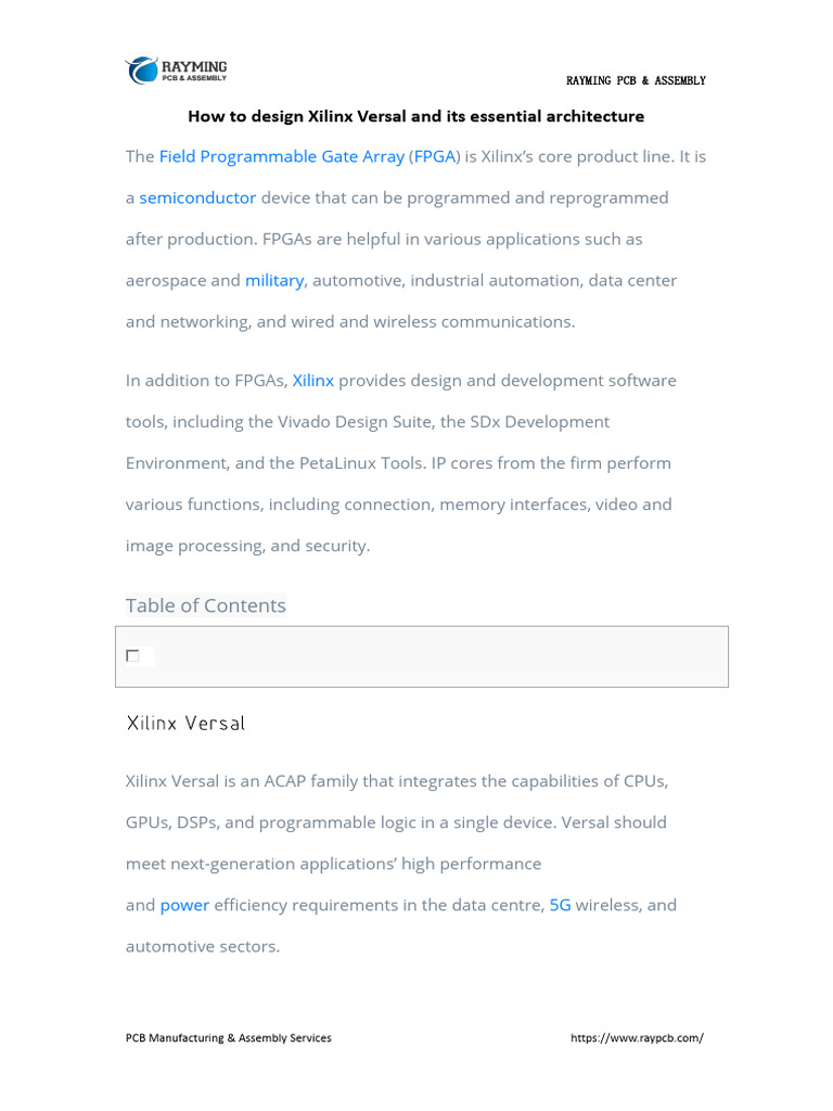 How To Design Xilinx Versal and Its Essential Architecture | PDF | Field Programmable Gate Array ...