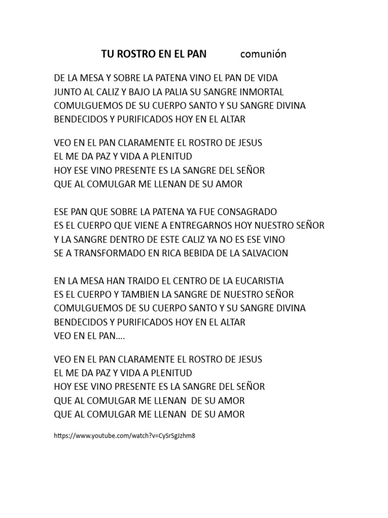 TU ROSTRO EN EL PAN Sin Notas | PDF