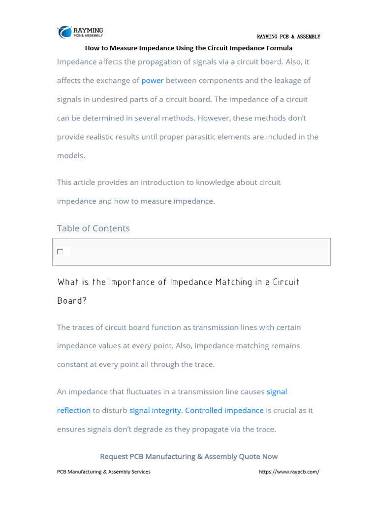 How To Measure Impedance Using The Circuit Impedance Formula | PDF ...