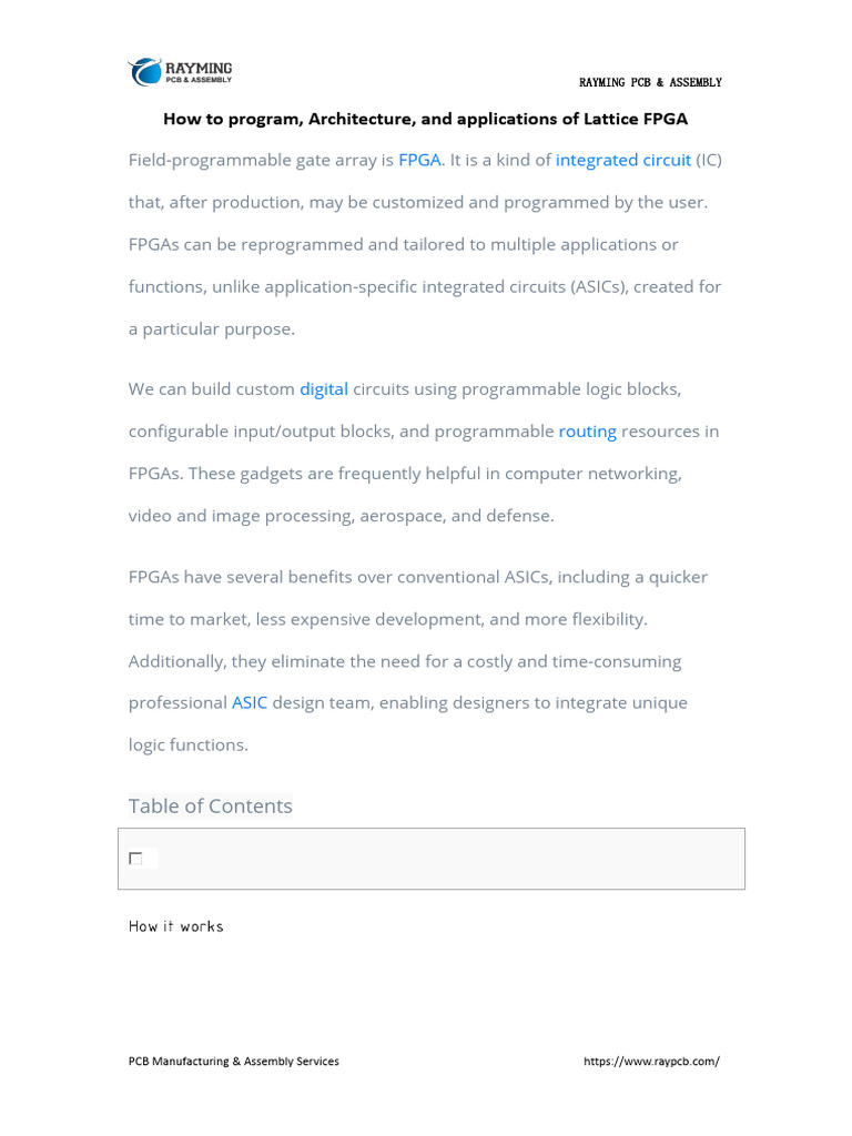 How To Program, Architecture, and Applications of Lattice FPGA | PDF ...