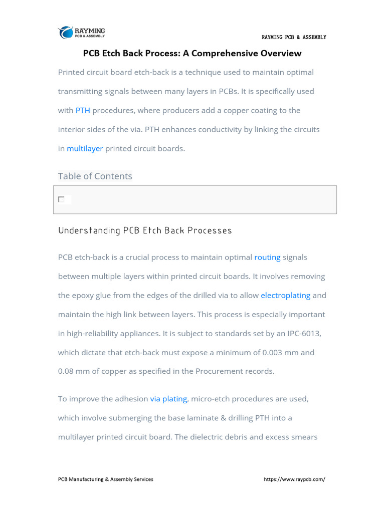 PCB Etch Back Process Guide | PDF | Printed Circuit Board | Building ...