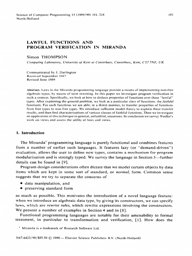 Lawful Functions in Miranda | PDF | Function (Mathematics ...