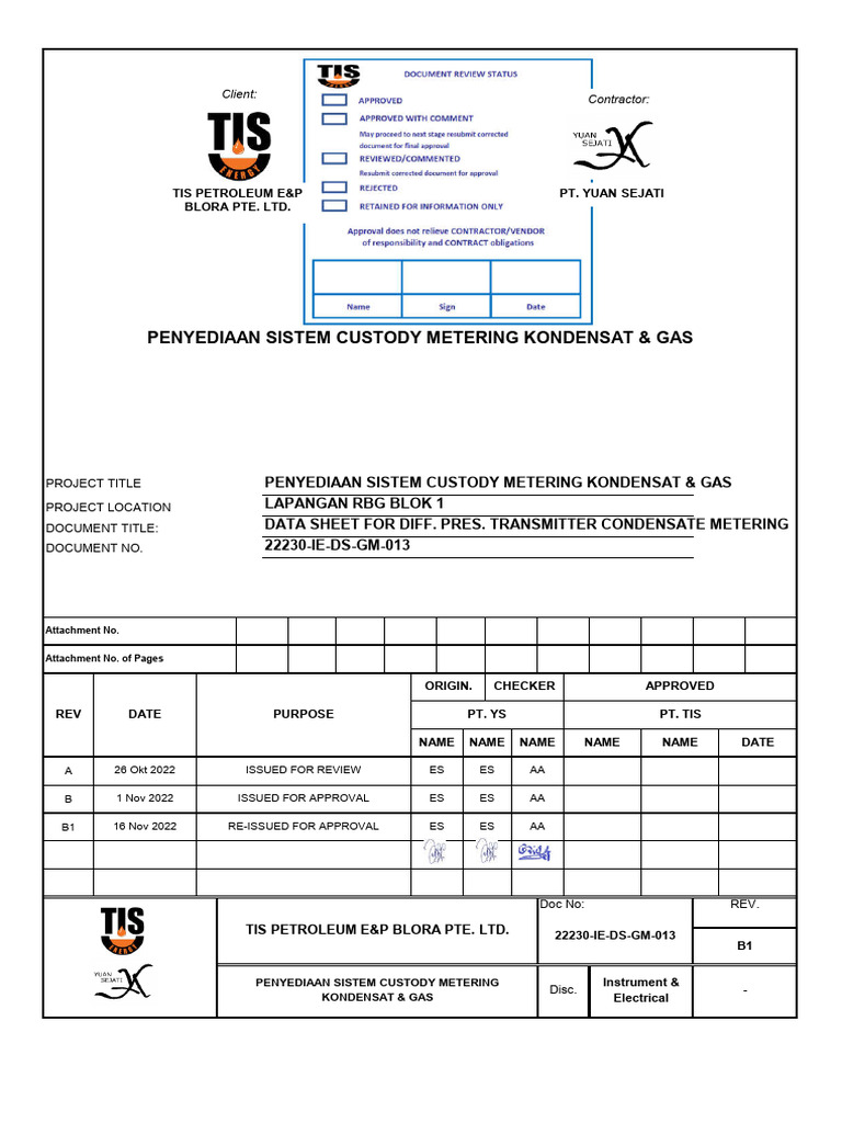 Custody Metering System for Blora | PDF | Valve | Pressure