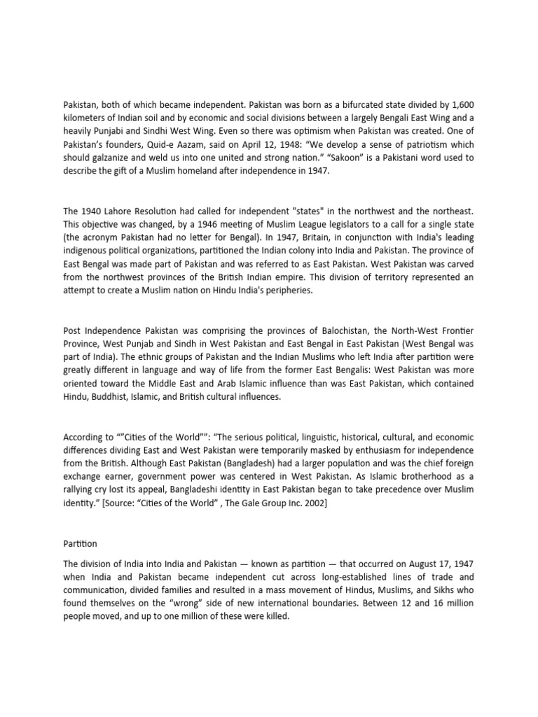 Independence For Pakistan | PDF