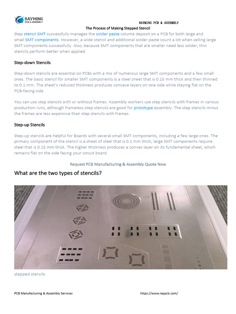 The Process of Making Stepped Stencil | PDF | Printed Circuit Board | Industrial Processes